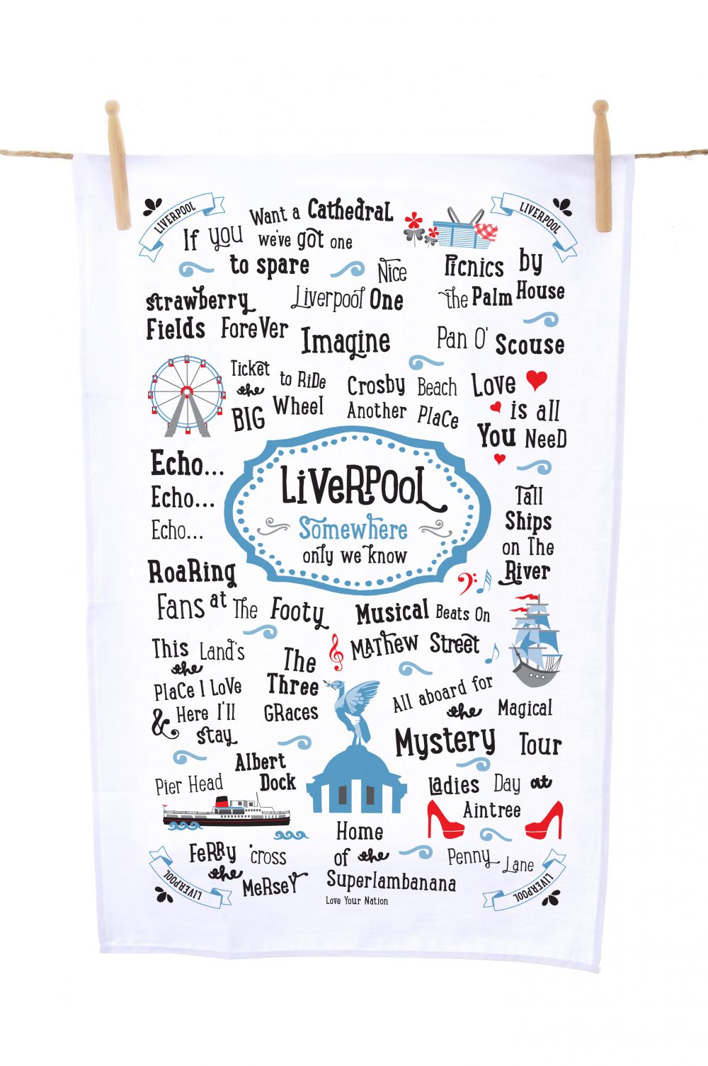 Liverpool Tea Towel - Talk of the Town | Liverpool Gift Company