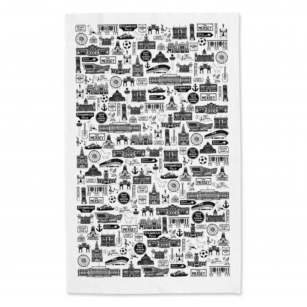 Liverpool Icons Tea Towel | Liverpool Gift Company